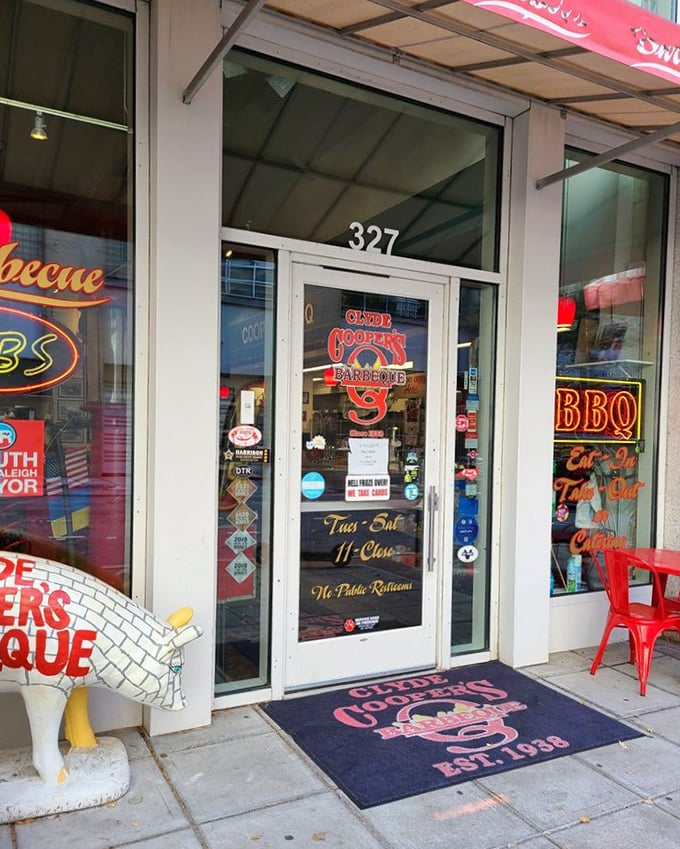 The entrance mat might as well say "Welcome to Paradise" for those who worship at the altar of perfectly smoked meat.