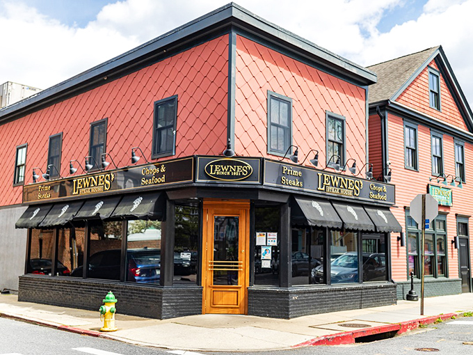 That distinctive corner entrance—like the doorway to a carnivore's paradise where calories don't count and butter is a food group. 