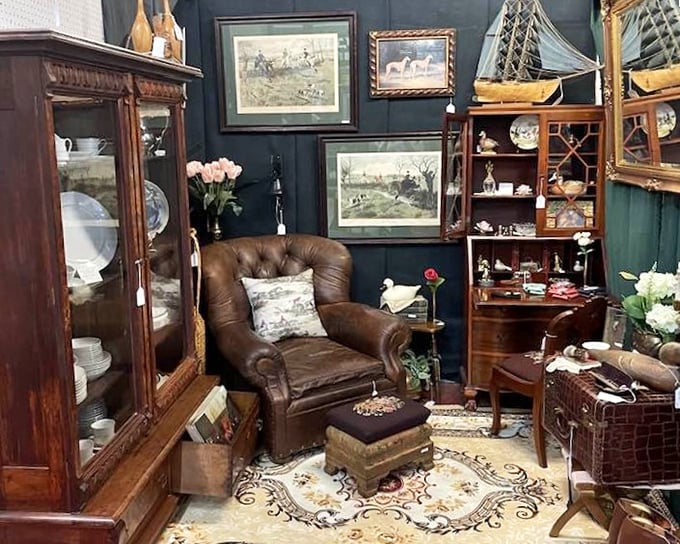 This leather chair isn't just furniture; it's a throne for your next great reading adventure, surrounded by curated elegance.