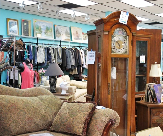 This grandfather clock has been keeping time since before smartphones made wristwatches obsolete. Surrounded by sofas that have cradled countless Sunday afternoon naps.