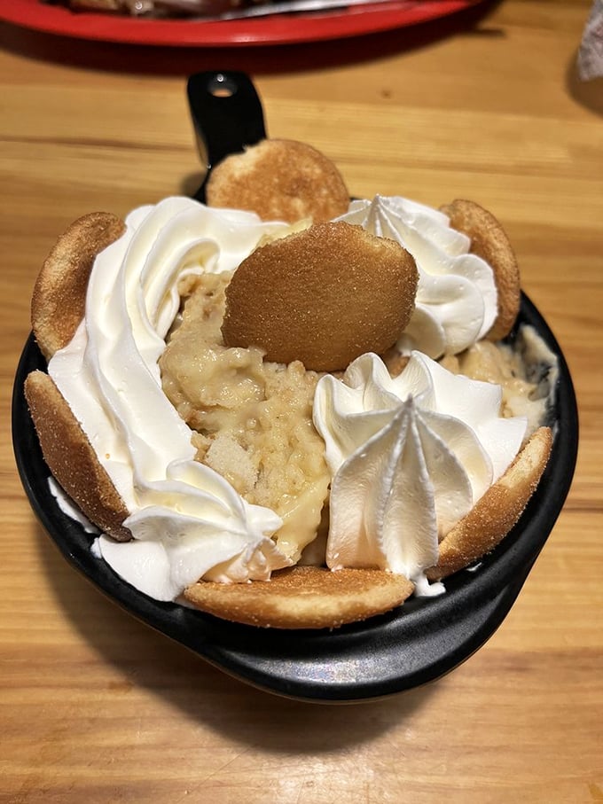 Banana pudding that your grandmother would approve of, complete with vanilla wafers standing at attention. The proper ending to any BBQ pilgrimage.