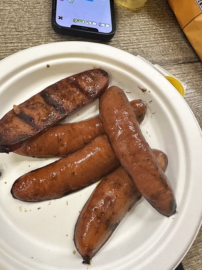 Hot links with that perfect snap – juicy, spicy cylinders of joy that make you wonder why anyone would ever eat a regular hot dog again.