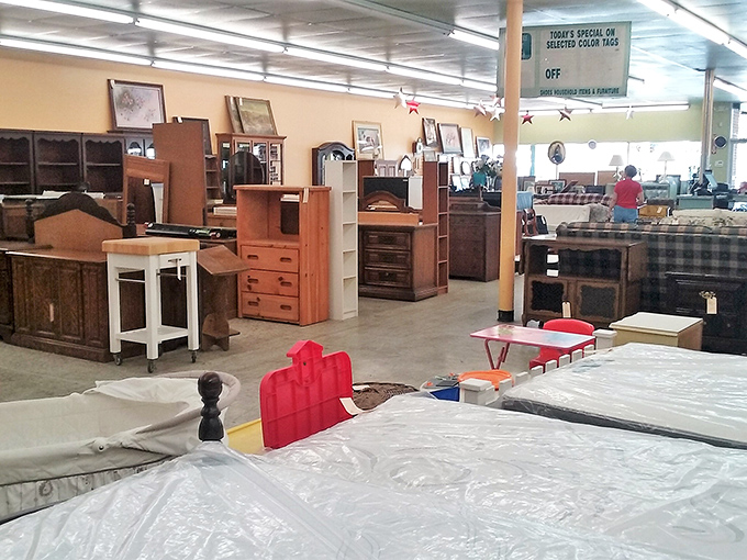 Furniture finds await their forever homes, each piece silently promising, "I've got plenty of life left in me and I'll look great in your living room."