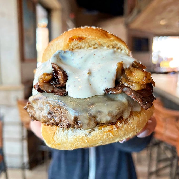 When a burger needs both hands and a game plan, you know you're in for something special.