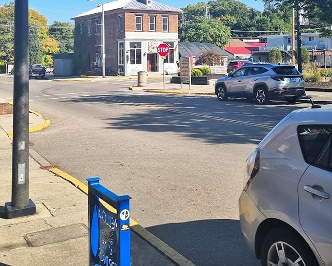 Corner buildings in Yellow Springs don't just mark intersections—they mark gathering spots where locals exchange news and visitors get authentic recommendations.