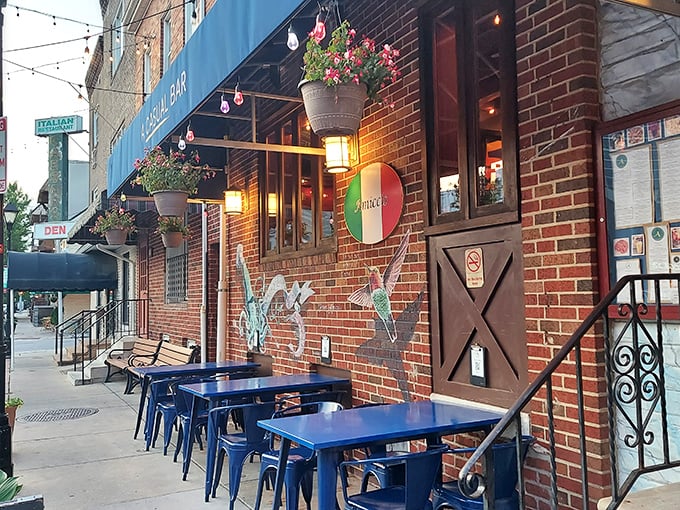 Outdoor seating where you can savor Italian flavors while soaking up Little Italy's historic atmosphere.