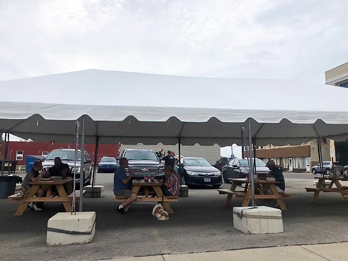 Outdoor seating extends the diner experience into fresh air, perfect for savoring those legendary shakes under Ohio skies.
