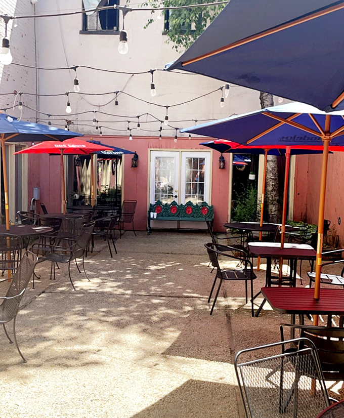 The outdoor patio—where string lights, colorful umbrellas, and the promise of tableside guacamole create summer magic year-round.