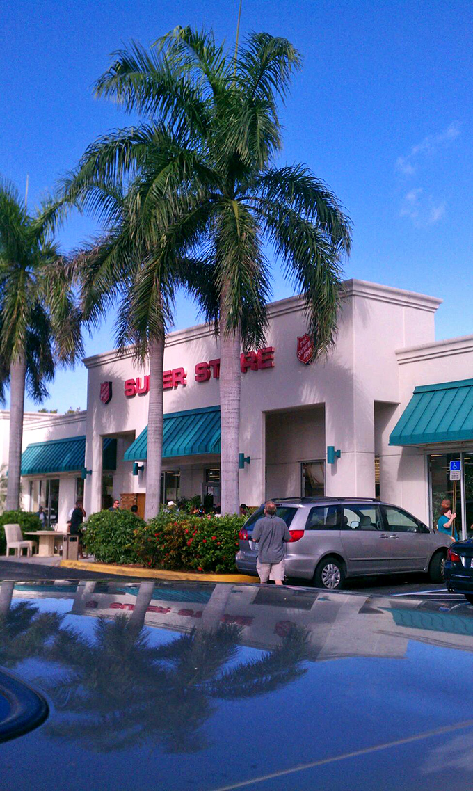 Florida sunshine bathes the entrance in golden light, while palm trees sway as if beckoning you inside. Your wallet is already breathing a sigh of relief.