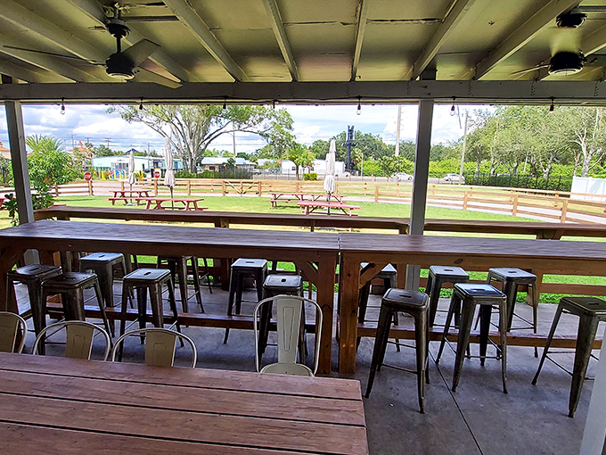 Counter seating with a view—where you can watch the farm while the farm-to-table concept comes full circle on your plate.