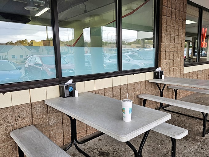 Outdoor seating for those who prefer their burger with a side of fresh air and people-watching—simple pleasures elevated by exceptional food. 