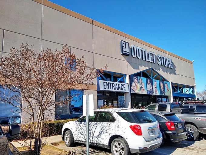 The parking lot – first stop on your thrifting adventure. Those empty trunks won't fill themselves with bargains and unexpected discoveries.
