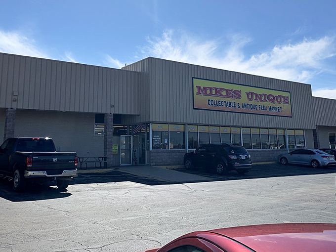 The parking lot—your first clue that inside awaits a shopping adventure worth the trip from anywhere in the Show-Me State.
