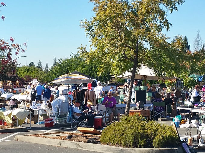 When the treasures spill outdoors! Antique Trove's parking lot sales are where the early bird doesn't just get the worm—it gets the Eames chair.