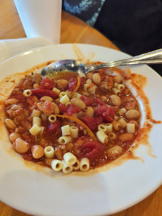 A pasta fagioli that grandmothers would approve of – where beans, pasta, and tomato broth come together in a bowl of comfort that feels like a warm hug.
