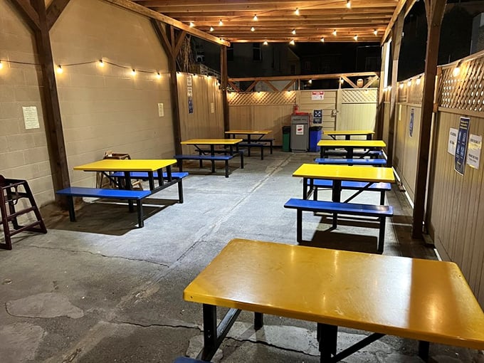 The outdoor patio offers a moment of reflection – a place to contemplate the profound burrito experience you've just had or are about to have.