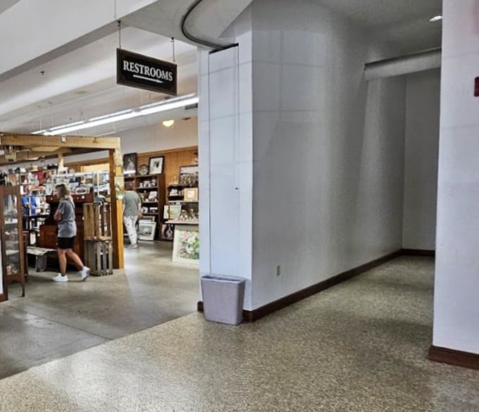 Even the path to the restrooms offers glimpses of treasures—proving there's literally no corner of this place without something fascinating.