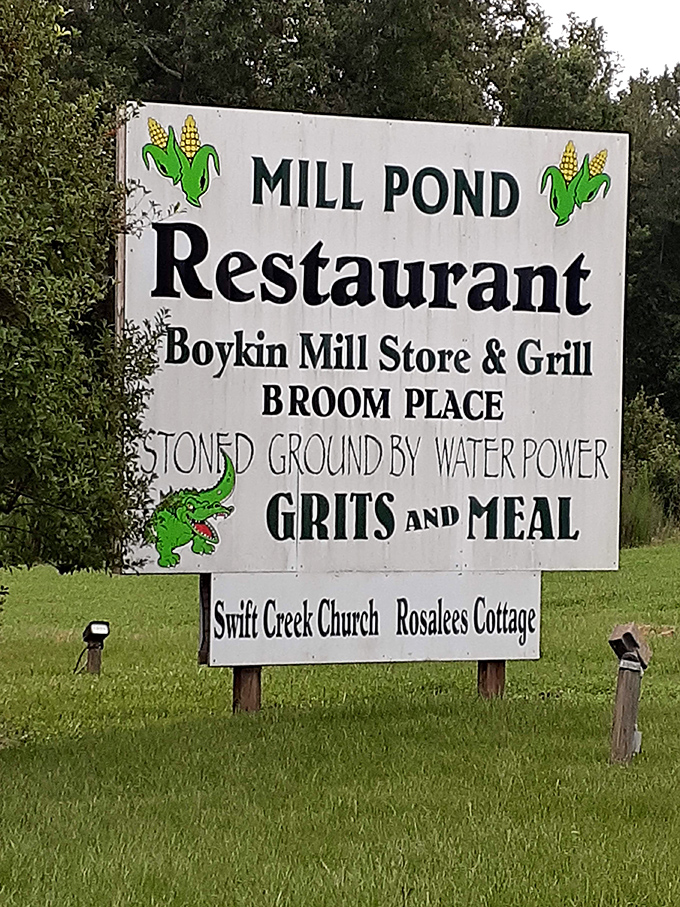 A roadside beacon for hungry travelers. This sign promises more than directions – it's an invitation to a memorable meal.
