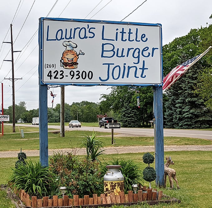 Not all heroes wear capes – some wear chef's hats and announce their presence with charming roadside signs that promise burger salvation ahead.