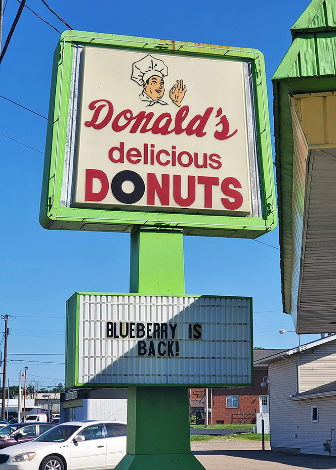 "Blueberry is back!" announces the vintage sign—three words that cause more excitement in Zanesville than most Hollywood movie premieres.
