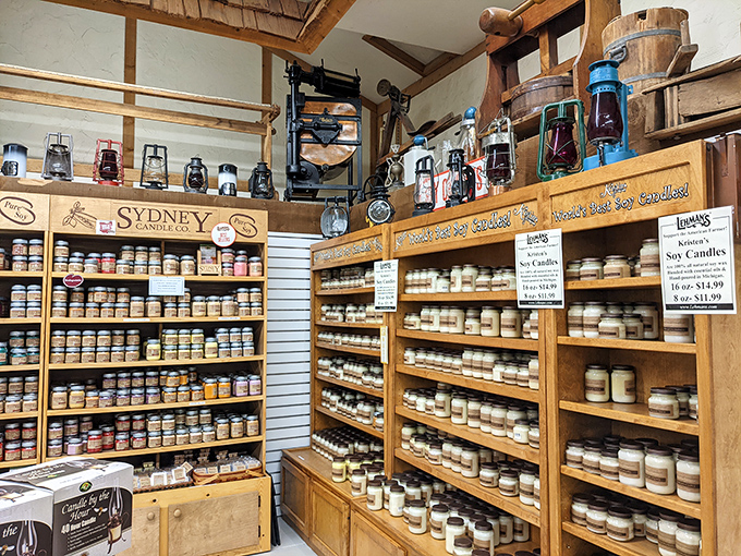 The candle section glows with promise, offering handcrafted illumination and fragrances that transform houses into homes.