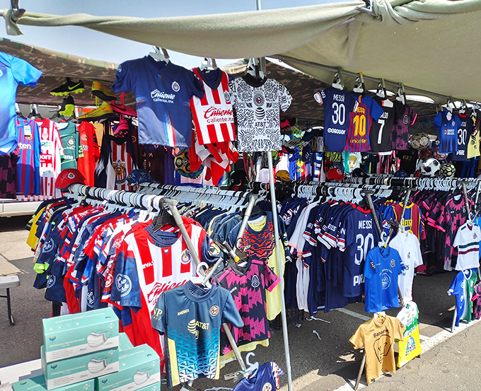 Sports jerseys spanning decades of victories and heartbreaks, each one holding someone's game day memories.