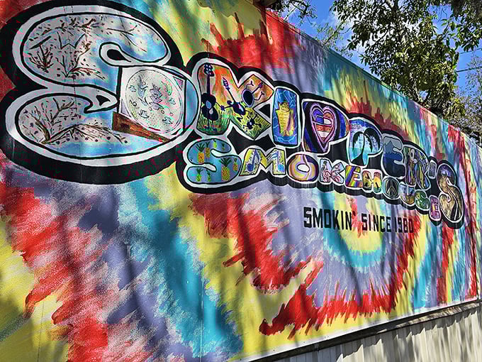 A psychedelic mural that captures Skipper's spirit—bold, unapologetic, and impossible to forget. Tie-dye for your eyes.