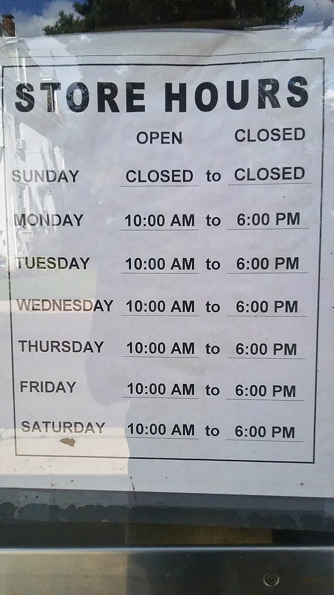 The sacred schedule of savings! Memorize these hours like you would your grandchildren's birthdays—your thrifting success depends on it.