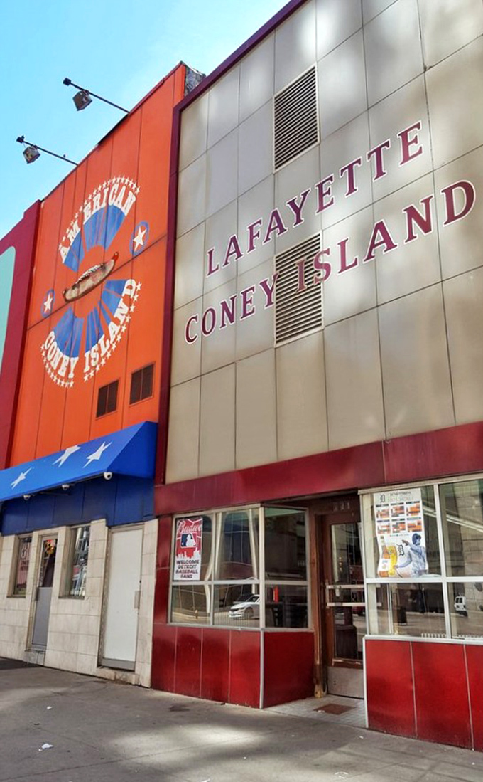The battle of the coneys continues! Lafayette's distinctive facade stands in stark contrast to American next door, dividing families for generations.