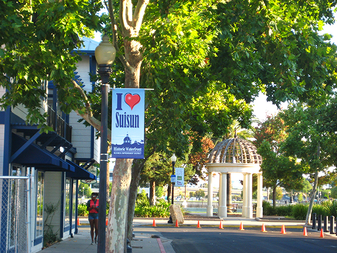 That "I love Suisun" banner isn't just civic pride—it's truth in advertising for a town that makes it impossible not to fall in love.