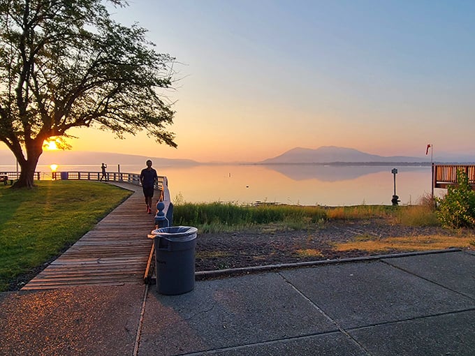 Sunset strolls along the boardwalk—nature's way of saying, "See what you've been missing while watching Netflix?"