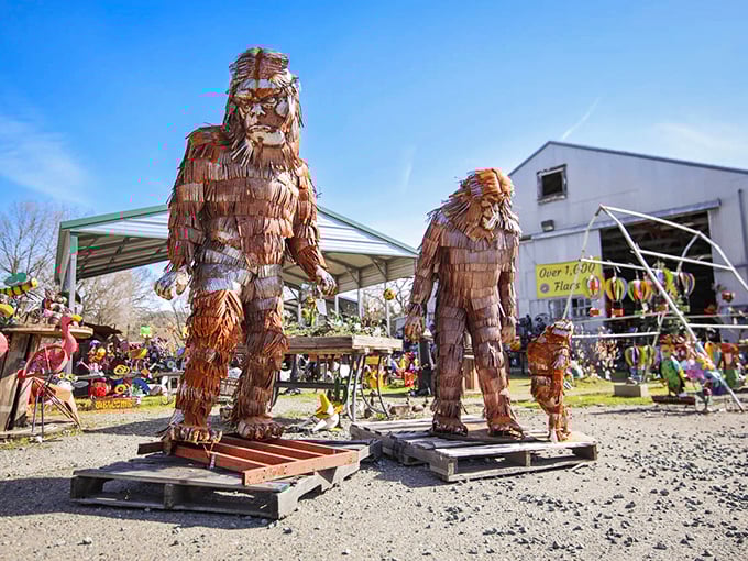The Metal Zoo features whimsical Bigfoot sculptures that prove Jackson's creativity extends beyond historic preservation to delightfully quirky roadside attractions.