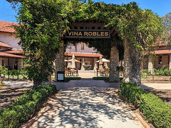 Vina Robles welcomes visitors through a vine-covered archway – the perfect introduction to an afternoon of exceptional wine and breathtaking views.