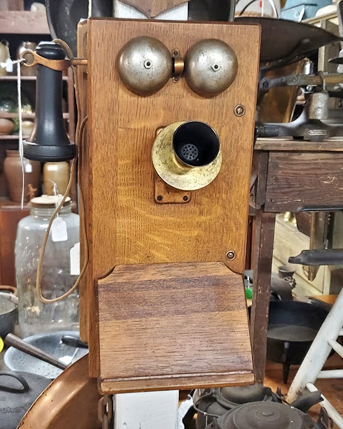 "Hello, operator?" This charming antique telephone looks like it might still connect you—to 1920! Just don't expect to get cell service.