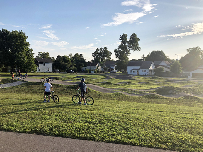 Yeoman Park's bike trails prove that childhood joy doesn't require complicated technology—just two wheels, some dirt mounds, and freedom.