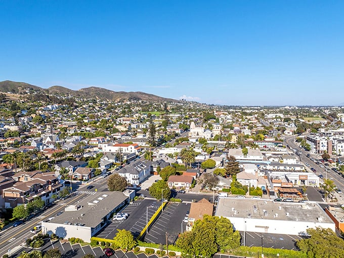 From above, Ventura reveals its perfect balance—nestled between mountains and ocean, it's California living that doesn't require California tech salaries.