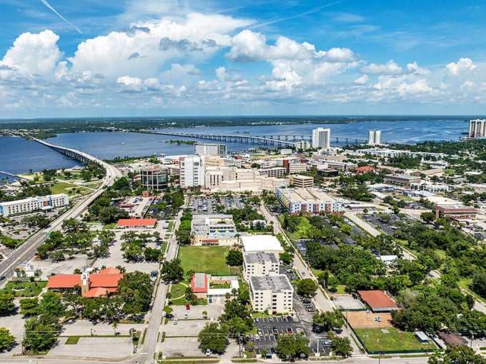 From above, Fort Myers reveals its perfect balance of water, greenery, and development—a masterclass in how to build a city without forgetting nature's blueprint.
