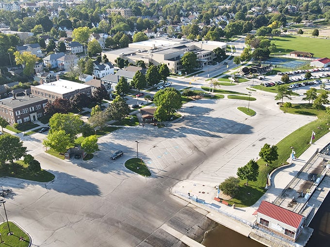 From above, Sheboygan reveals its perfect balance of green spaces and community places, like a well-designed quilt of Midwestern living.