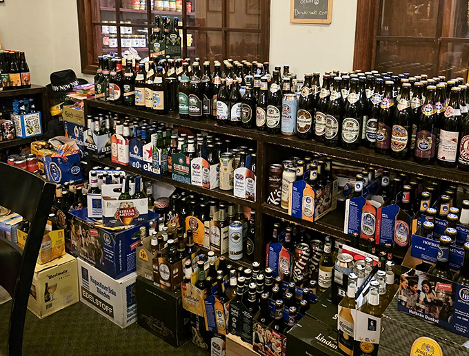 Beer bottle heaven exists, and it's right here in Tampa. This isn't just inventory—it's a museum of brewing artistry from across the German landscape.
