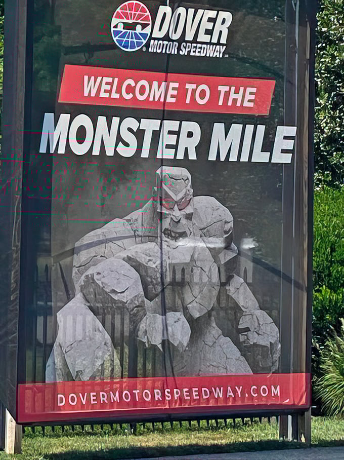 "Welcome to the Monster Mile" indeed—the perfect invitation to experience Delaware's most imposing roadside attraction.