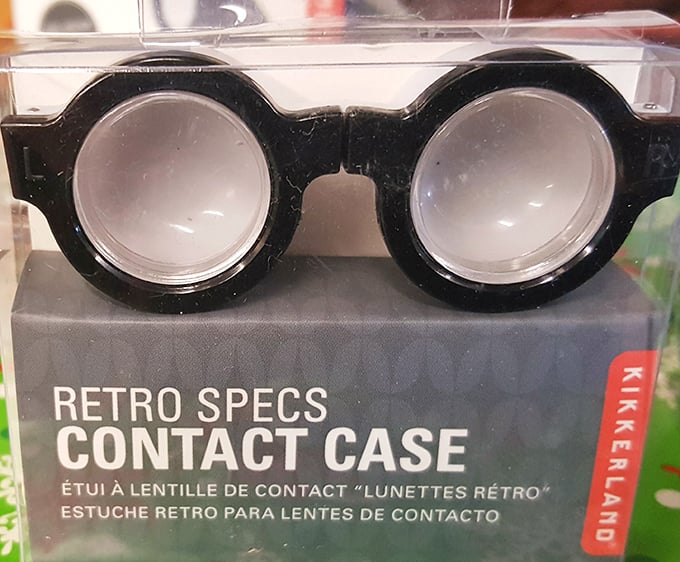 Even the smallest details get the Buffalo Exchange treatment – turning something as mundane as a contact case into a conversation piece about personal style.