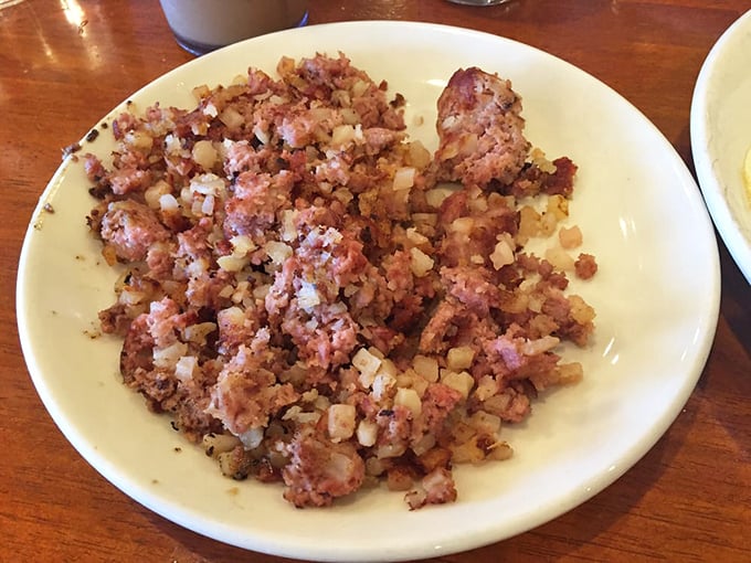 Corned beef hash that's actually made from corned beef—imagine that! Crispy edges, tender centers, and not a can opener in sight.