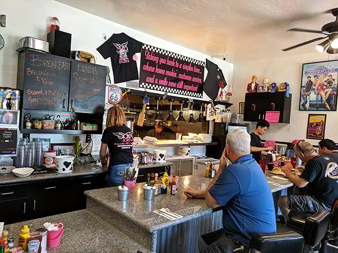 Where the magic happens—the open kitchen and counter seating let you witness breakfast artistry while locals exchange neighborhood news.