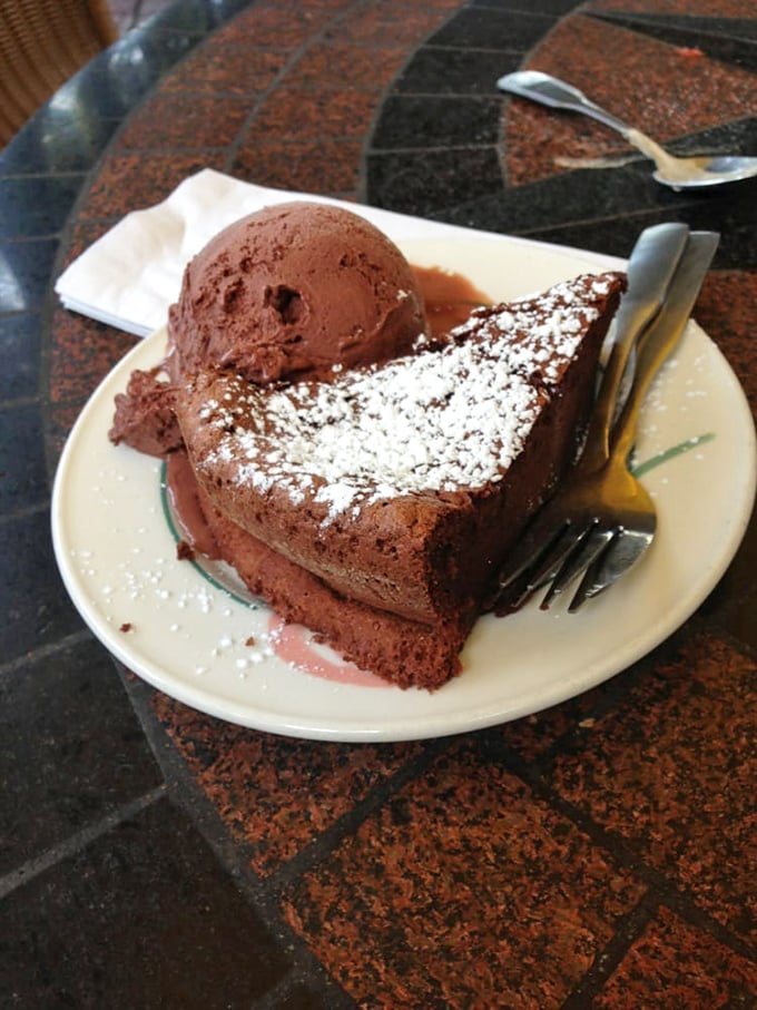 Chocolate cake and gelato—the dynamic duo that proves the Italians understand that life's too short to skip dessert. Worth every delicious calorie.