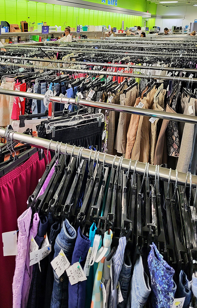 Fashion archaeology at its finest. Each garment represents a story, a style era, and most importantly – a bargain waiting to be discovered.