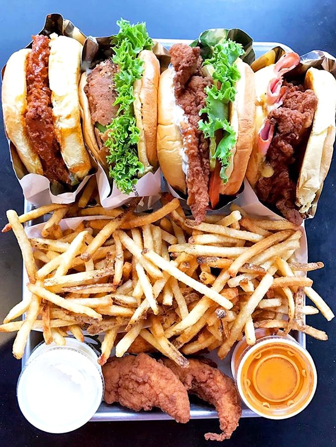 Not so much a meal as a celebration on a tray—where chicken sandwiches, golden fries, and dipping sauces unite in perfect harmony.