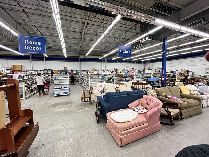 The well-signed departments make navigating this treasure trove surprisingly manageable. Home Décor and Kitchen sections beckon with affordable possibilities.