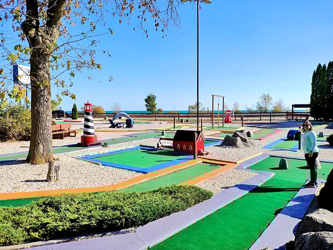 This whimsical mini-golf course lets you putt around lighthouse replicas while Lake Michigan shimmers in the background—recreation with a view.