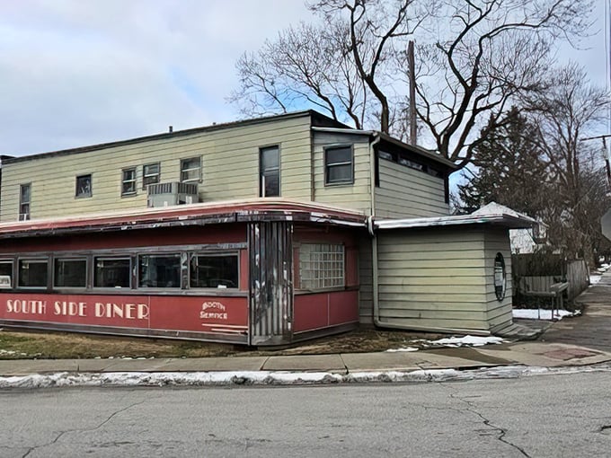 Winter can't dim the charm of South Side Diner's distinctive profile—a neighborhood landmark that's weathered decades of changing food trends without losing its soul.