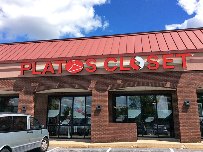 The welcoming storefront under blue Pennsylvania skies—your gateway to fashion finds that will have friends asking, "Where'd you get that?" not "How much?"
